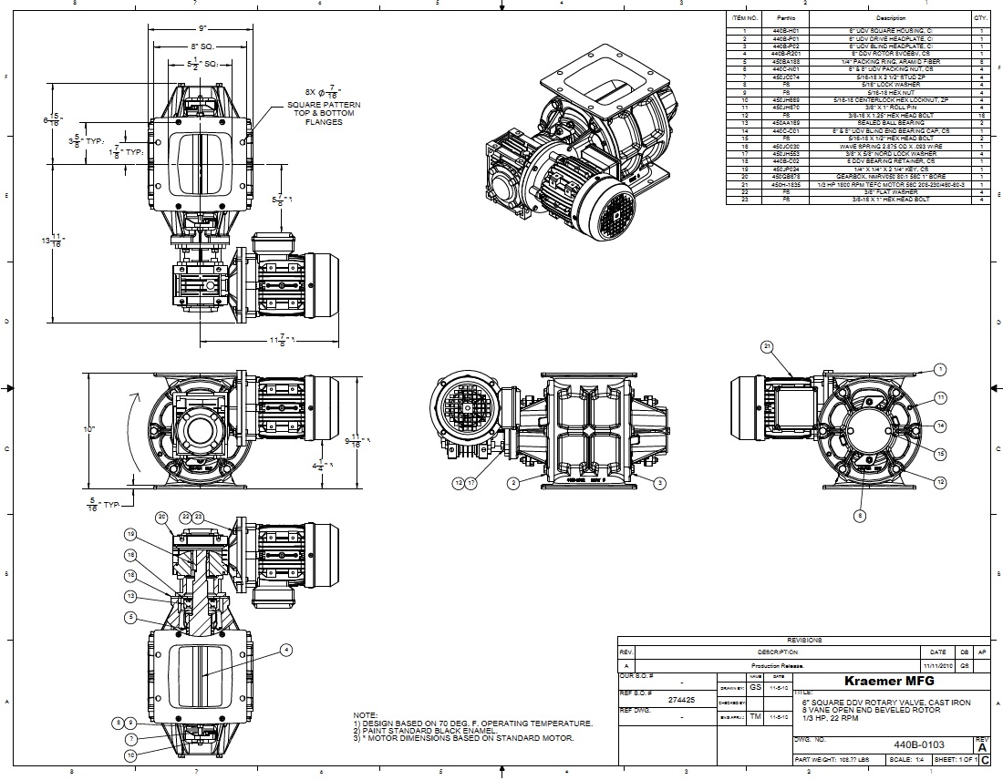 Size # 12 Rotary Air Lock - Airlocks